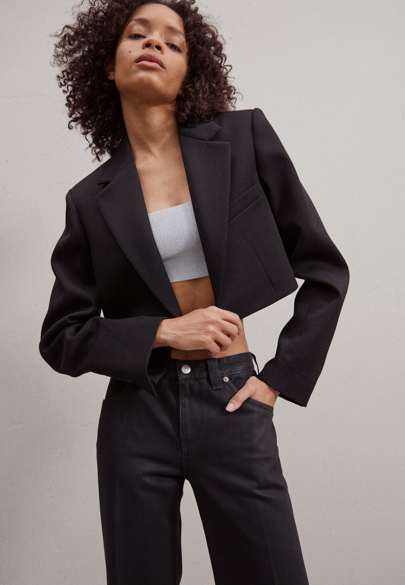 Victoria Beckham CROPPED TAILORED JACKET - Blazer - black/noir - ZALANDO.FR