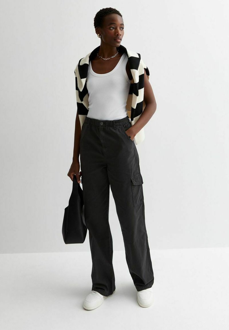 New Look Tall TALL WIDE LEG - Pantaloni cargo - black/nero - Zalando.it