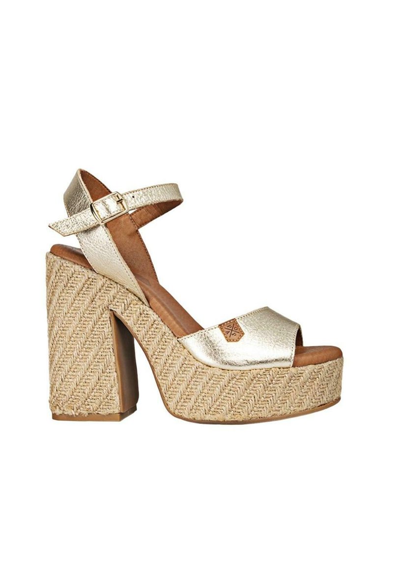 POPA MONSUL LAMINADO - Sandalias de tacón - dorado - Zalando.es