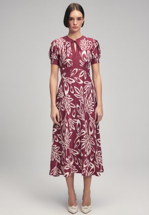 Lauren Ralph Lauren MUNZIE ELBOW SLEEVE DAY DRESS - Vestito di maglina - navy/burgundy multi/blu ...