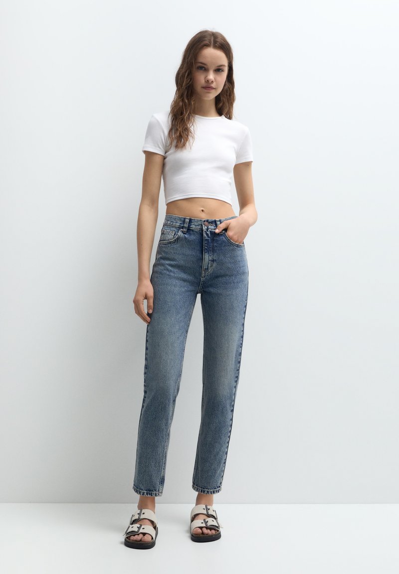 PULL&BEAR MOM - Džínsy s rovným strihom - blue/modrá - Zalando.sk