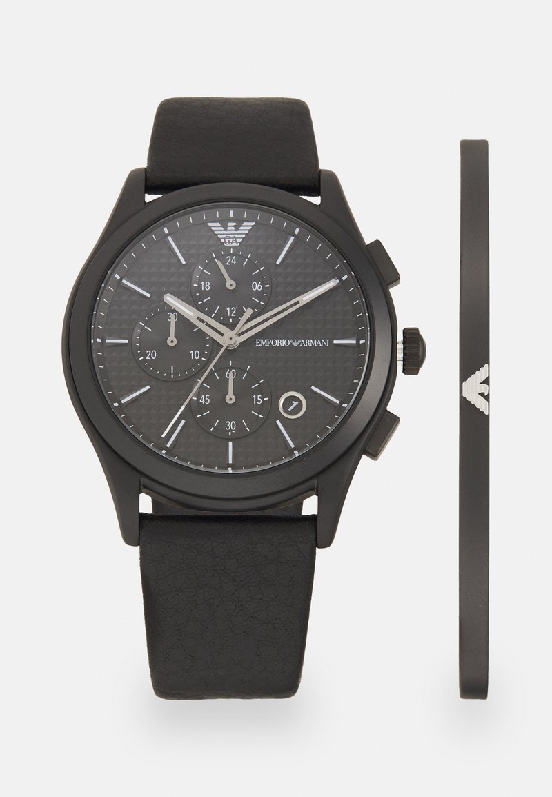 Emporio Armani WATCH BRACELET SET - Montre à aiguilles - black/noir ...