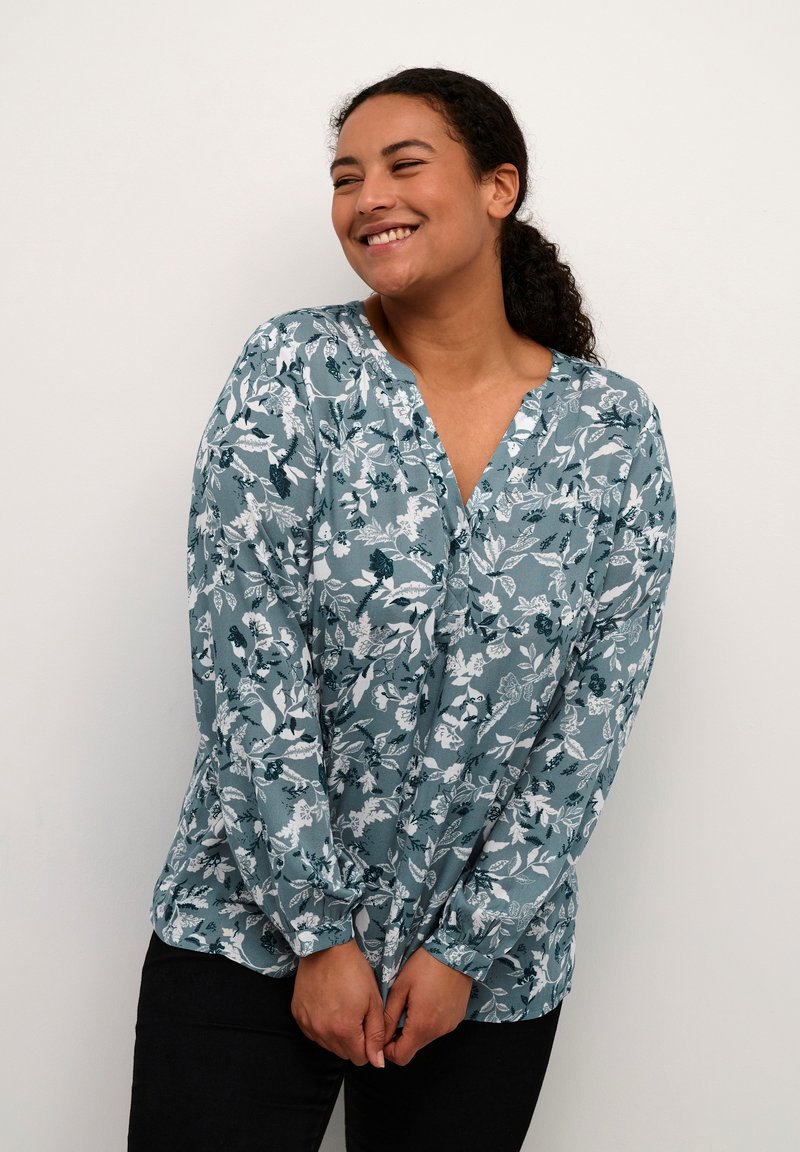 Kaffe Curve SARIA - Bluse - blue mirage lunar rock flower/blå - Zalando.dk