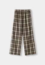 Bershka STRAIGHT-LEG CHECK - Broek - dark brown/donkerbruin - Zalando.nl