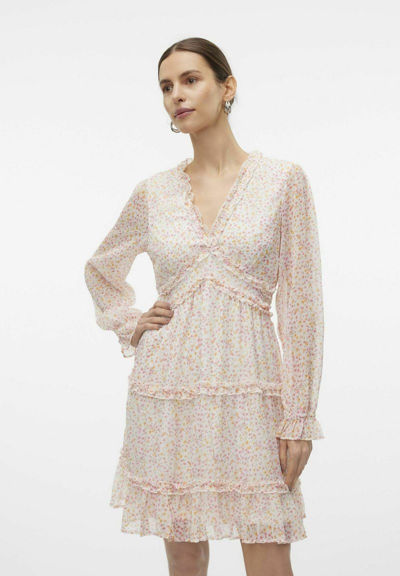 Vero Moda MILLA - Kjole - snow white/hvit - Zalando.no