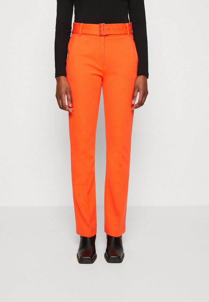 Esprit Collection WIDE LEG BELTED - Broek - orange red/rood - Zalando.be