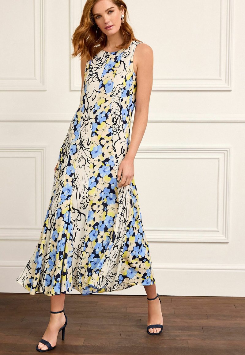 Next SPLICED SLEEVELESS FLOWING MIDI DRESS - Robe longue - black white ...