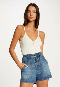 Morgan V NECK AND PEARLS - Top - white/bianco - Zalando.it