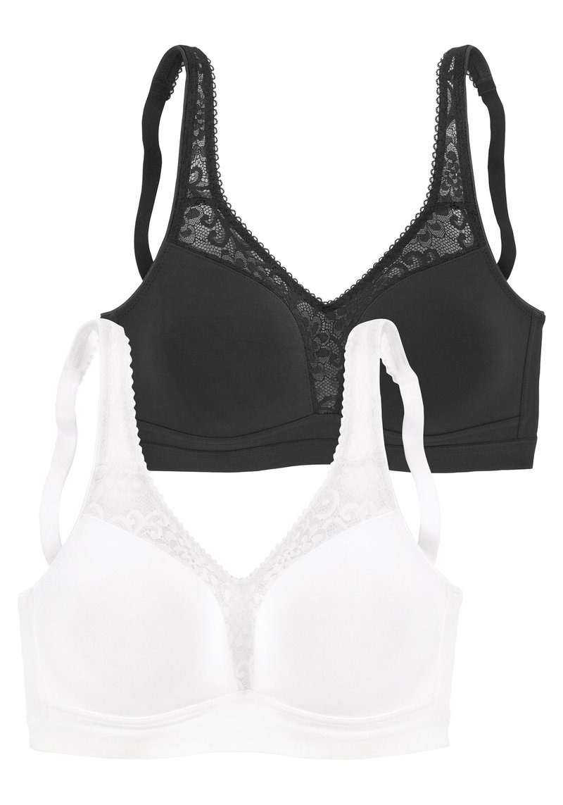 LASCANA SUPPORT BRA 2 PC. - Underwired bra - white+black/white - Zalando.de