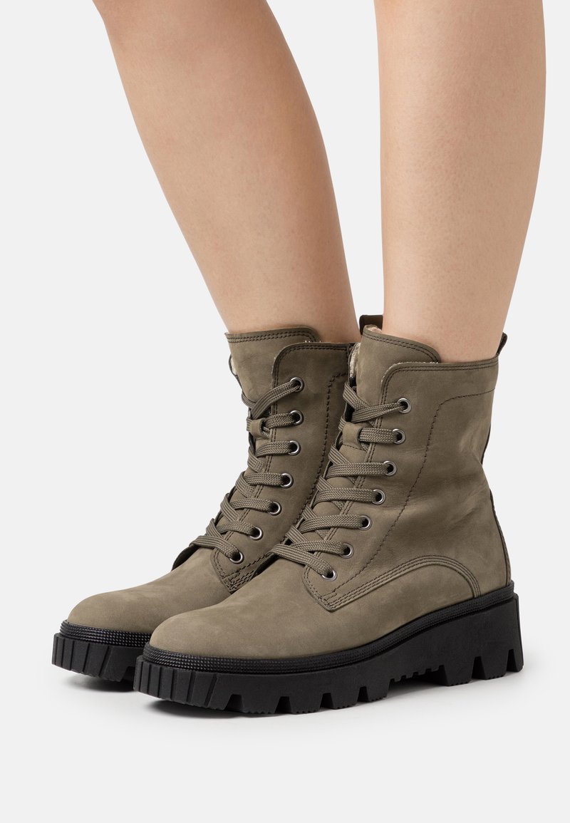 Gabor Lace-up ankle boots - oliv/schwarz/olive - Zalando.ie