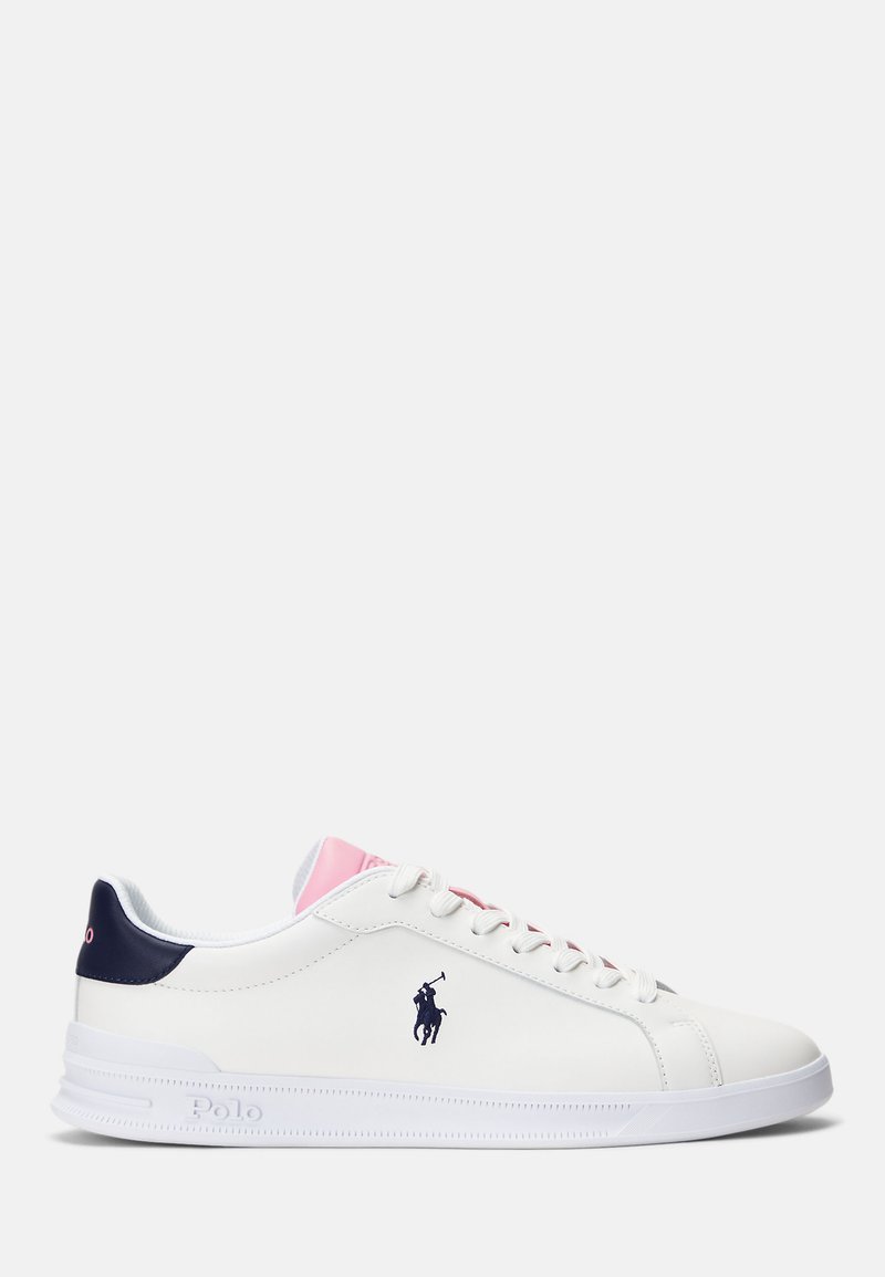 Polo Ralph Lauren HERITAGE COURT TOP - Baskets basses - white/navy/pink ...