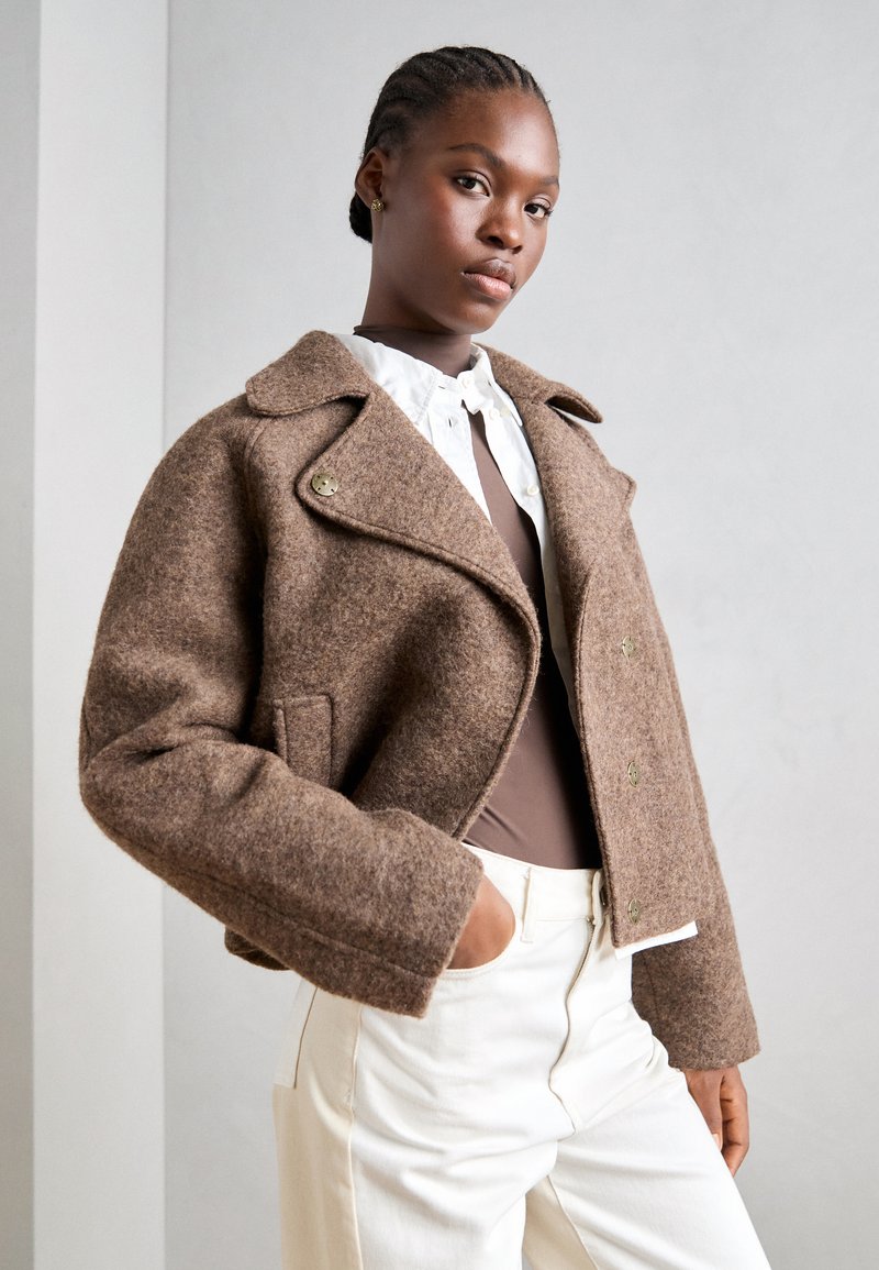 Lindex JACKET MOA - Overgangsjakke - brown melange/brun - Zalando.dk