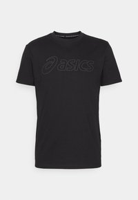 ASICS LOGO TEE - Sports T-shirt - performance black/graphite grey/black ...
