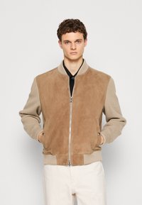BOSS MERSEY - Bomber Jacket - dark beige/beige - Zalando.co.uk