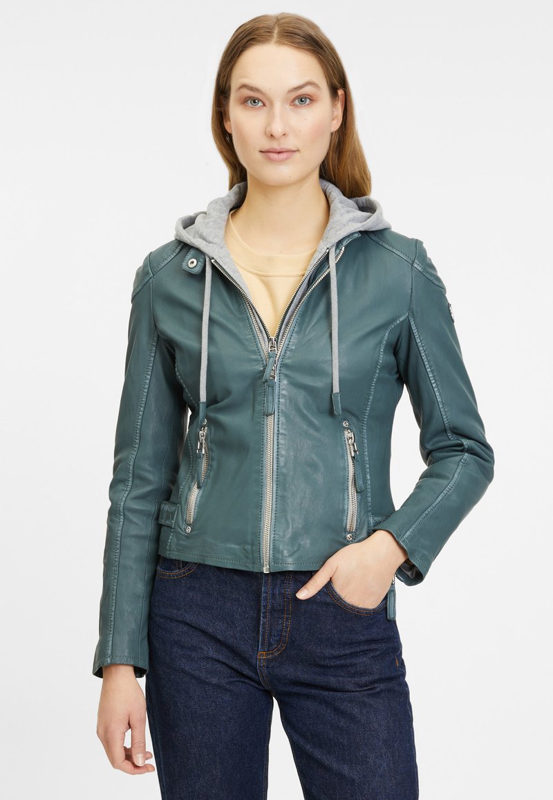 Gipsy by Mauritius FINJA - Leather jacket - green/dark green - Zalando