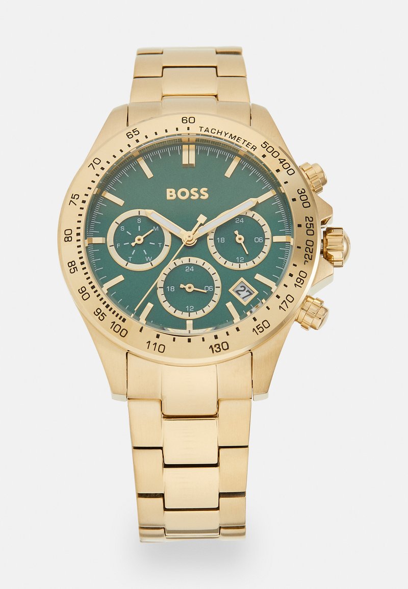 BOSS NOVIA LE - Chronograph watch - gold-coloured/green/gold-coloured ...