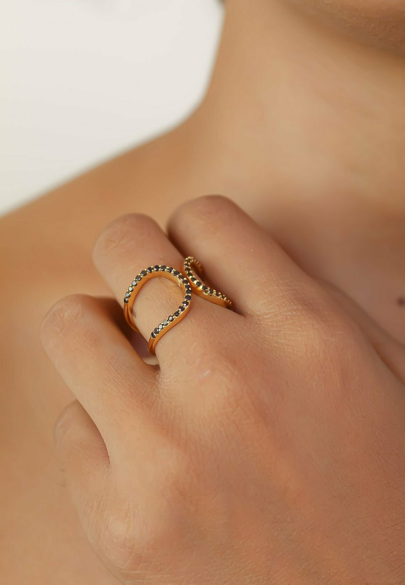 Be Sunset SHAPE SHIFTER - Ring - gold & black/gold-coloured - Zalando.ie