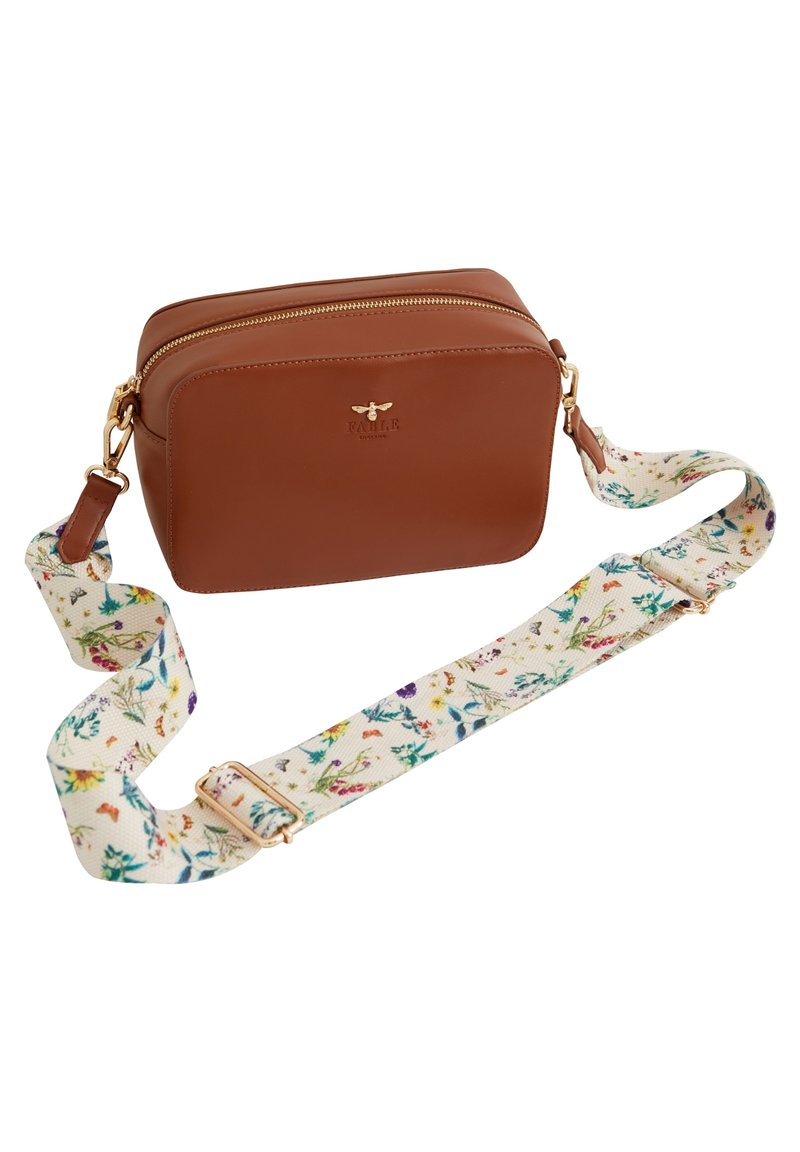 FABLE ENGLAND WITH PRINTED STRAP (GRANDPARENT) - Across body bag - tan ...
