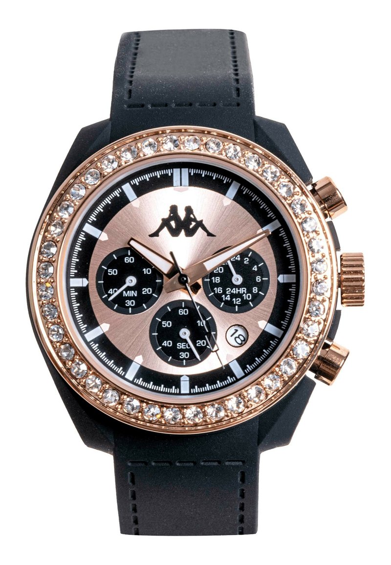 Kappa CHRONO RUSH - Chronograph watch - black rosegold/black - Zalando.ie