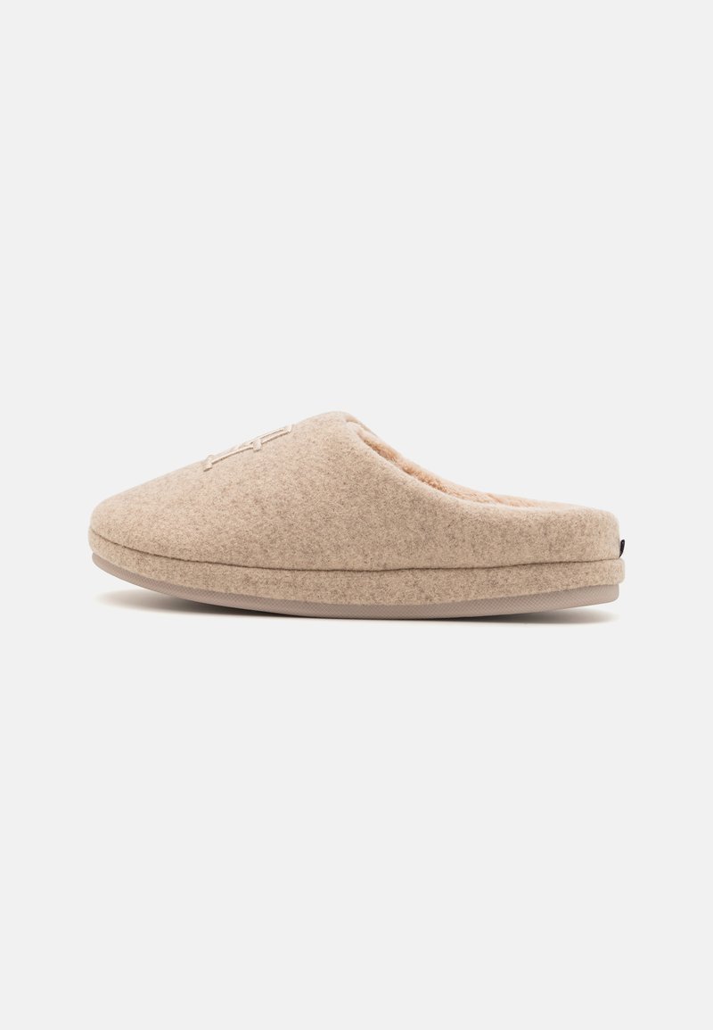 Tommy Hilfiger EMBROIDERED BASICS - Pantolette flach - beige heather ...