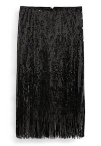Next SEQUIN FRINGE MIDI PARTY SKIRT - Jupe trapèze - black/noir ...