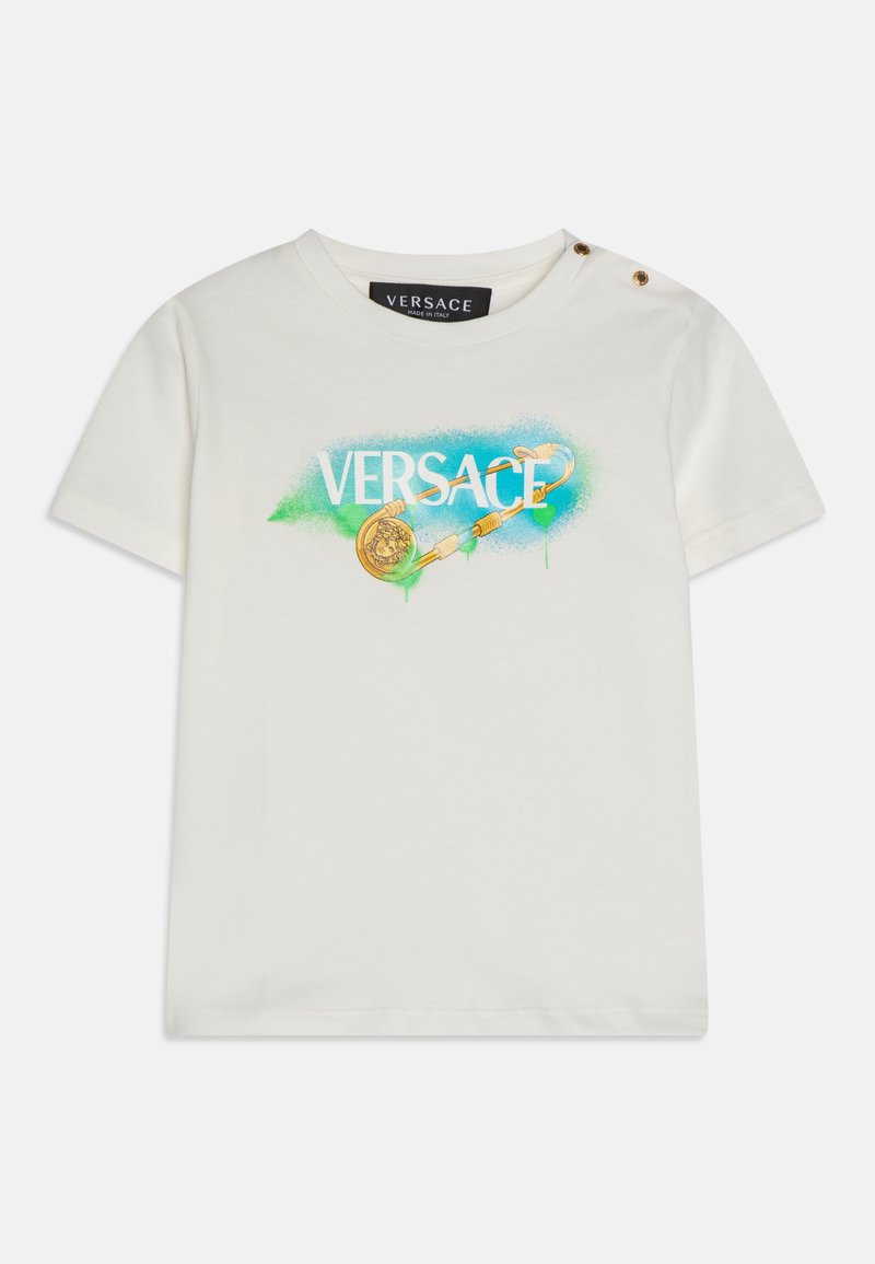 Versace LOGO PIN UNISEX - T-shirts med print - bianco/verde/azzurro ...
