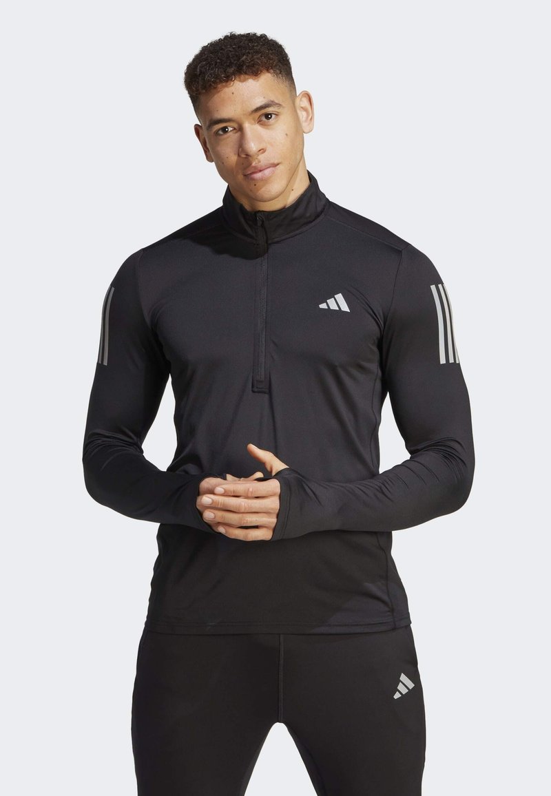 adidas Performance OWN THE RUN QUARTER ZIP - Longsleeve - black/zwart ...