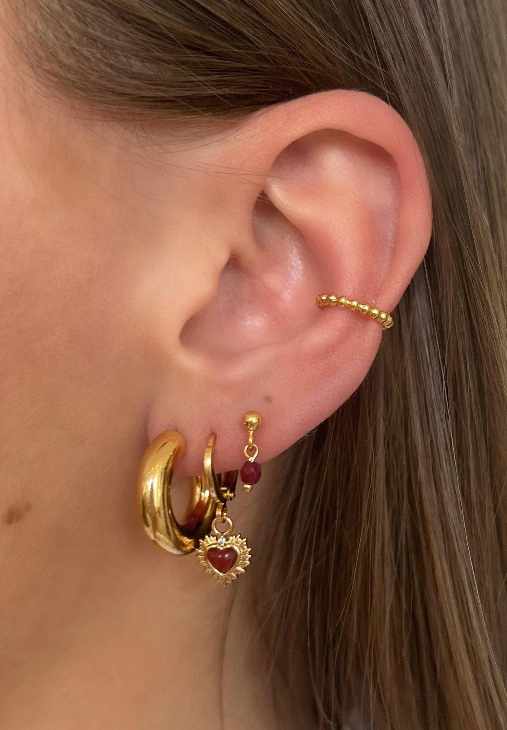 TUBE HOOP Ohrringe gold
