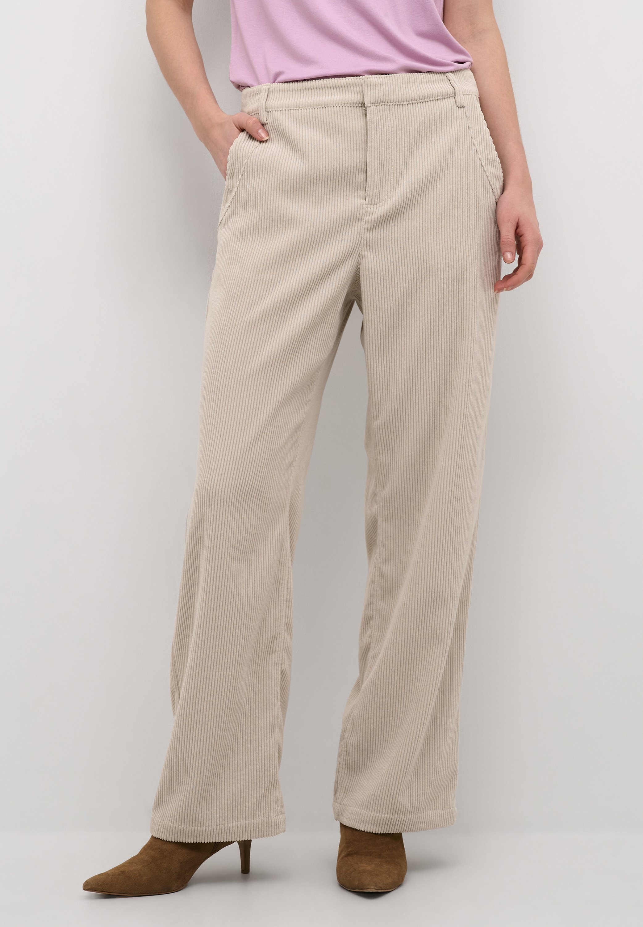 Cream Trousers ancient scroll beige Zalando.ie