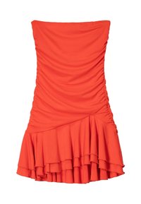 Bershka DRAPED WITH RUFFLES - Hverdagskjole - red/rød - Zalando.dk