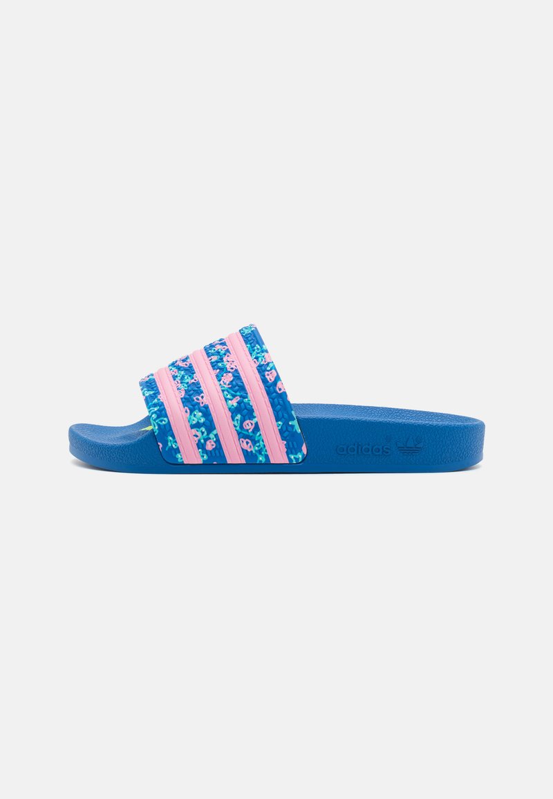 adidas Originals ADILETTE - Slippers - blue/true pink/off white/blue ...