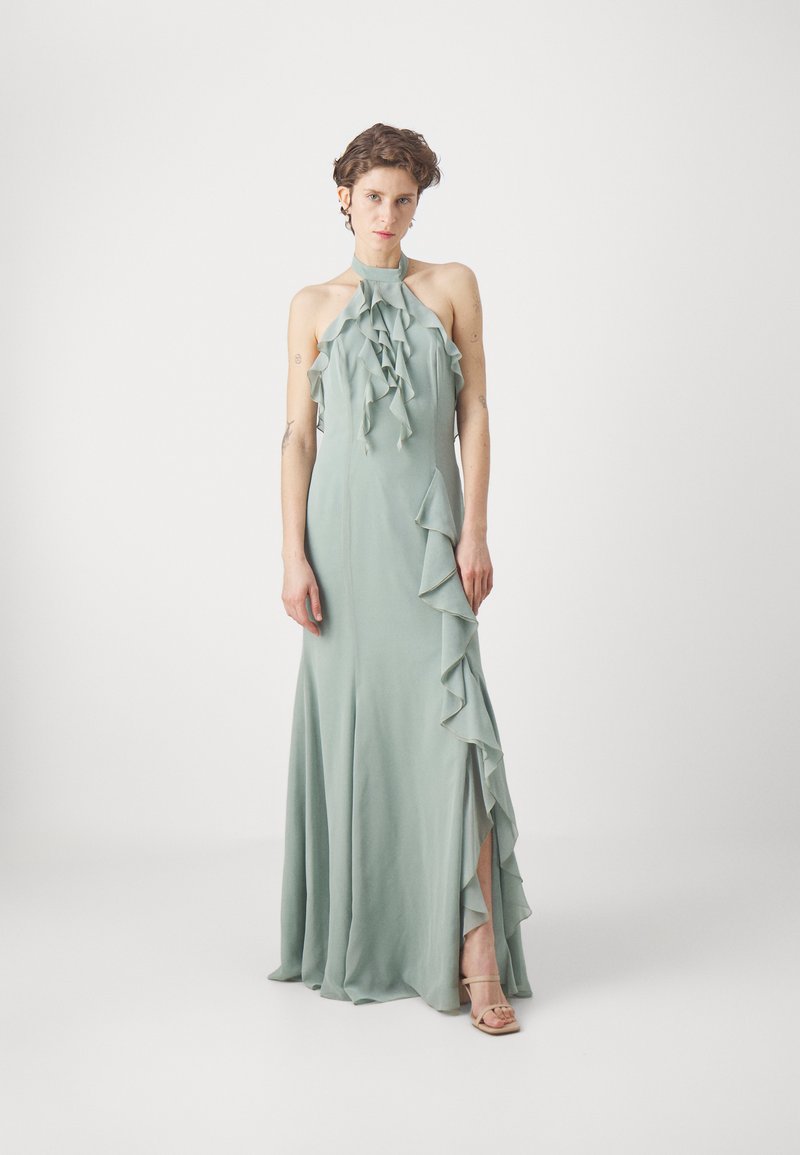 Swing RUFFLE DRESS - Occasion wear - soft green/light green - Zalando