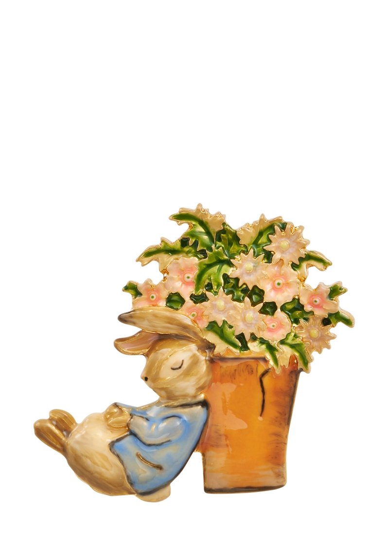 FABLE ENGLAND PETER RABBIT FLOWER POT - Brosche - multi gold-coloured ...