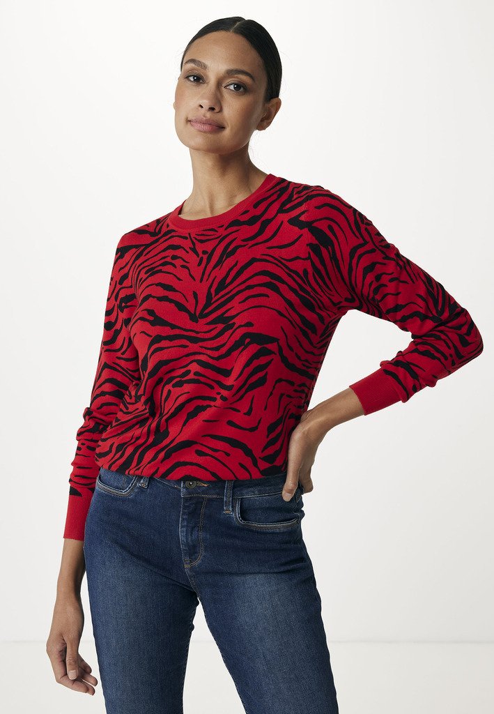 Mexx ROUND NECK WITH ALL OVER DESSIN - Jersey de punto - red/rojo ...
