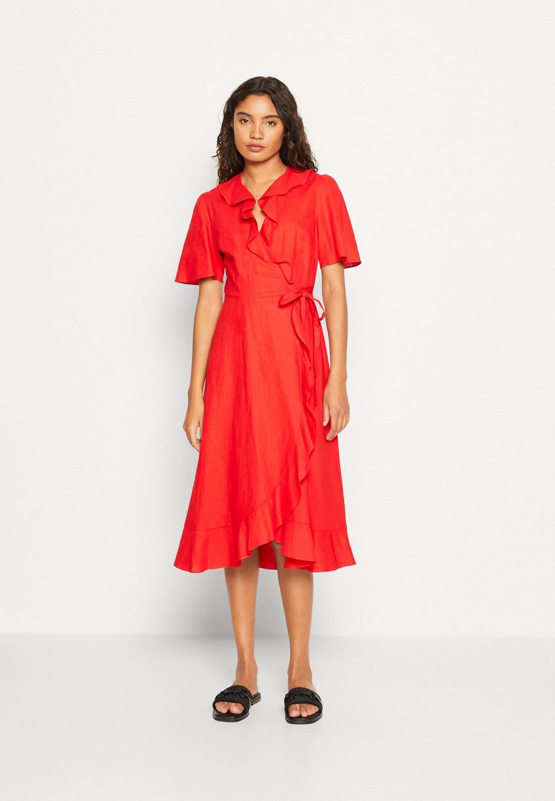 Marks & Spencer RUFFLE FRONT LINE - Jurk - rot/rood - Zalando.nl