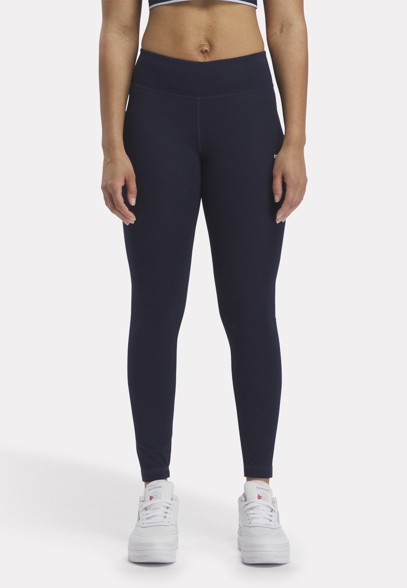 Reebok IDENTITY SMALL LOGO FITTED LEGGINGS - Tights - vector navy ...