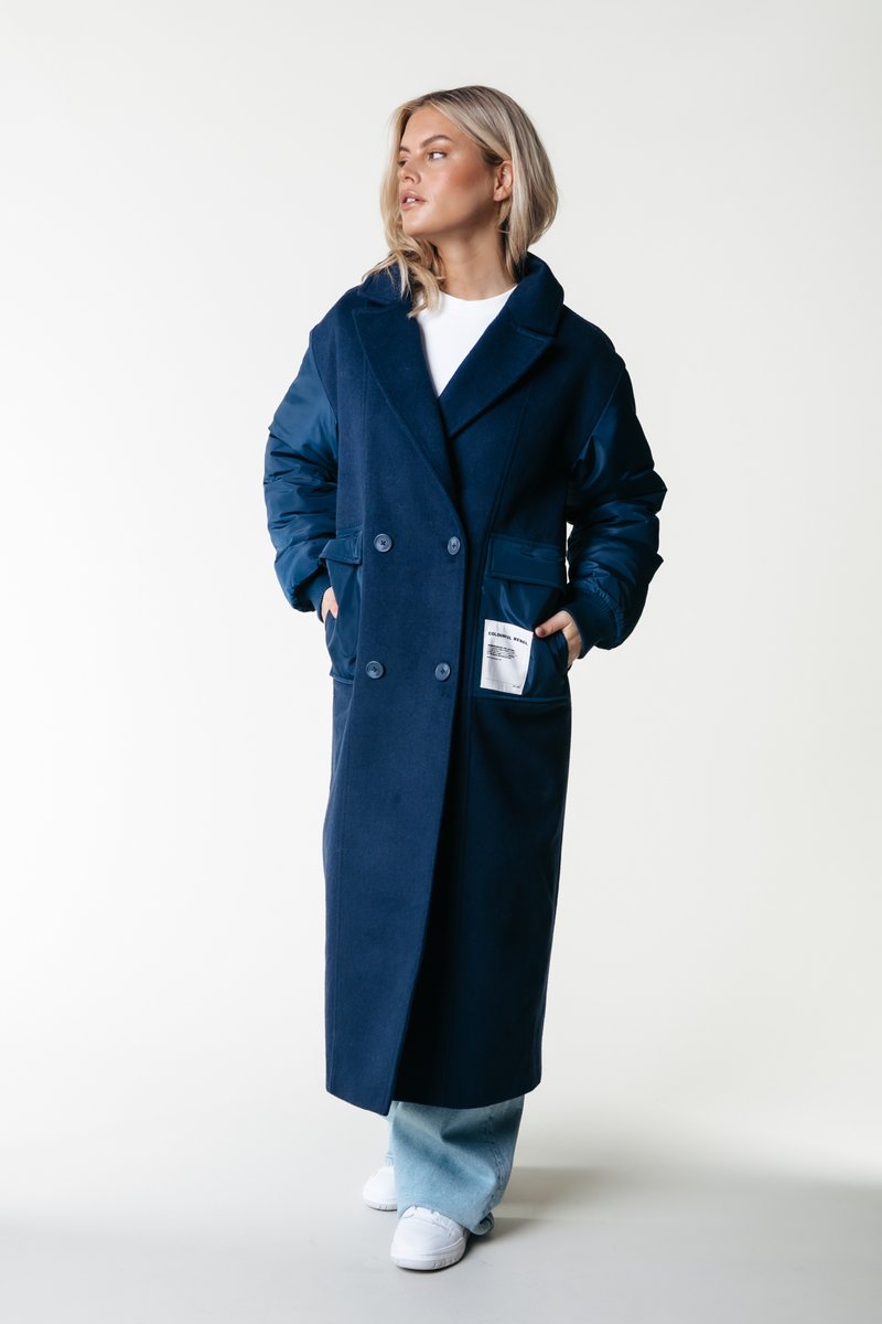 Colourful Rebel ADA CONTRAST - Classic coat - navy/dark blue - Zalando.ie