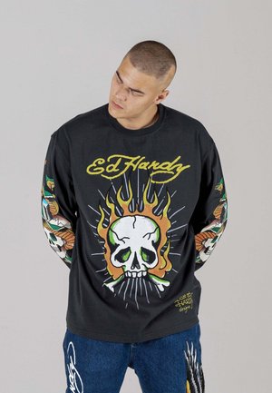 Ed Hardy SKULL-FLAME - T-shirt med print - black/svart - Zalando.se
