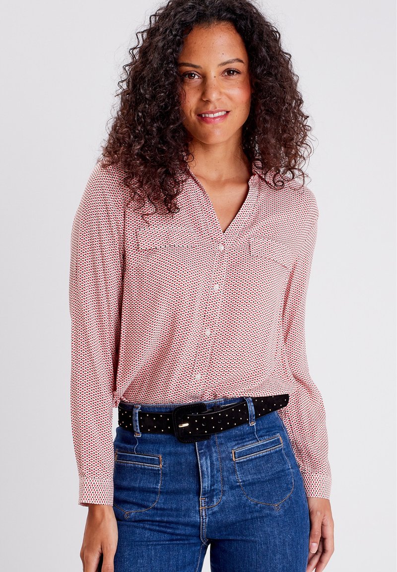 BONOBO Jeans MIT LANGEN ÄRMELN - Hemdbluse - rouge/rot - Zalando.at