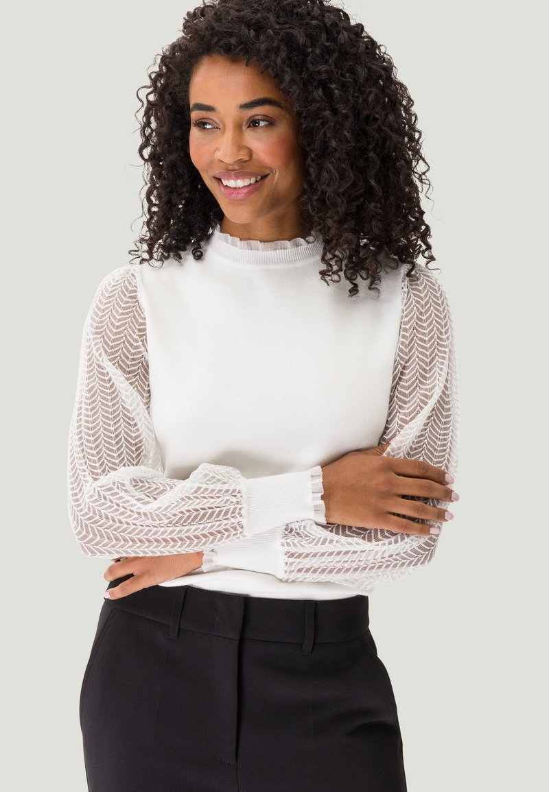 zero MIT TRANSPARENTEN ÄRMELN - Trui - offwhite/wit - Zalando.be