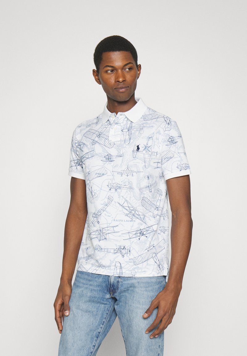 Polo Ralph Lauren CUSTOM SLIM FIT AVIATION MESH POLO SHIRT - Polo shirt - world cruiser white ...