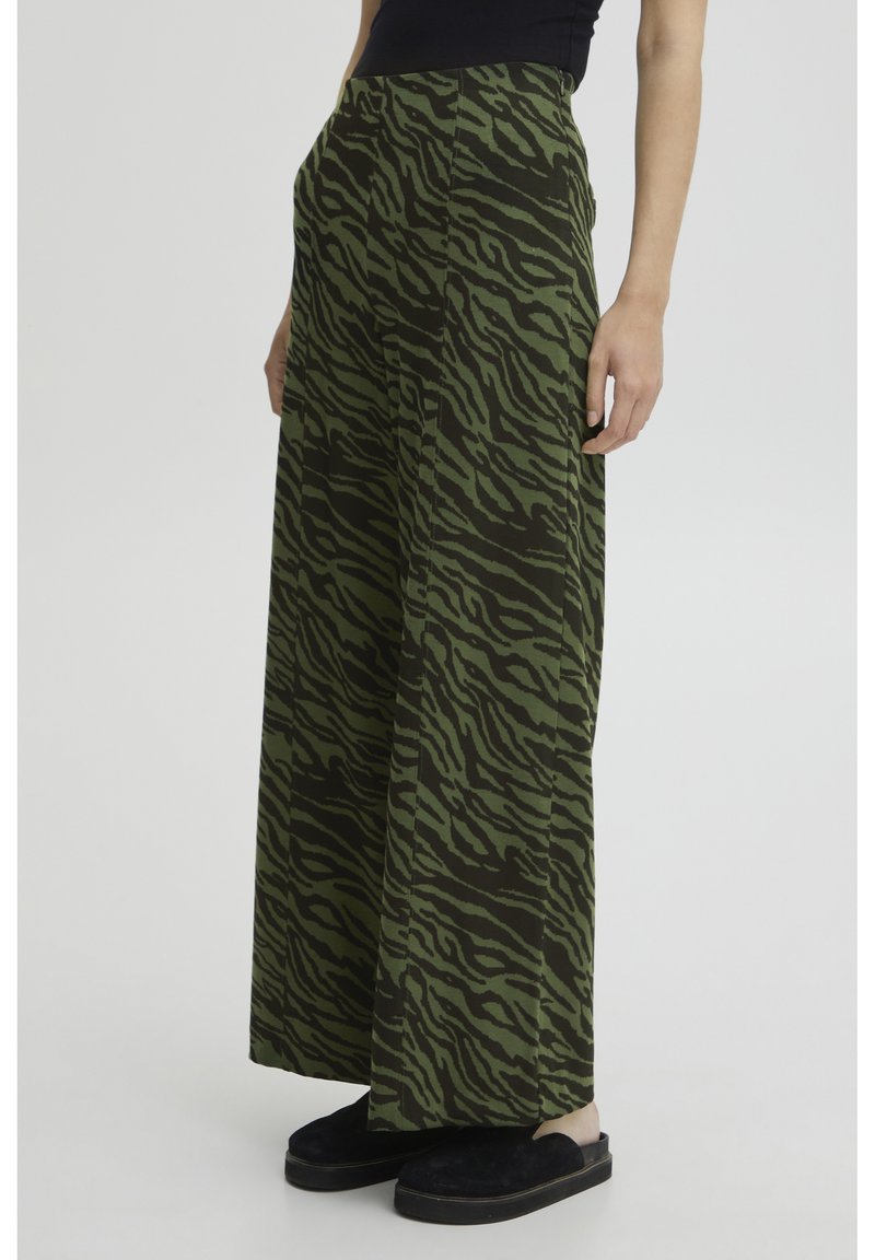 ICHI Spodnie materiałowe/szary denim - Zalando.pl