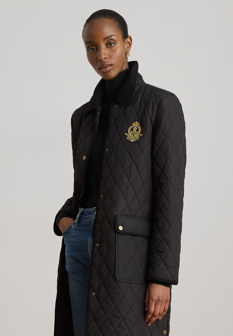 Lauren Ralph Lauren CREST PATCH CORDUROY TRIM QUILTED JACKET ...