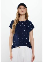 Springfield T-Shirt print - blue grey/blaugrau - Zalando.de