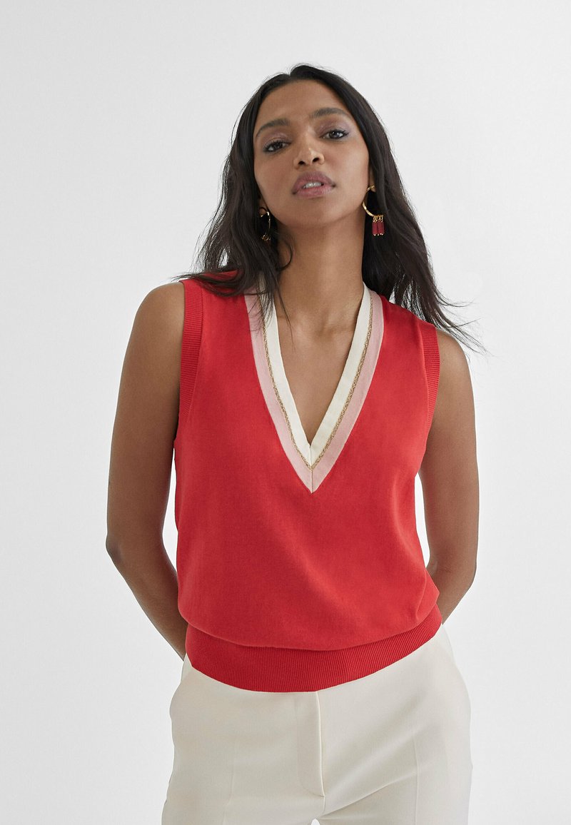 LOLA CASADEMUNT Jersey de punto - red, pink, white/blanco - Zalando.es