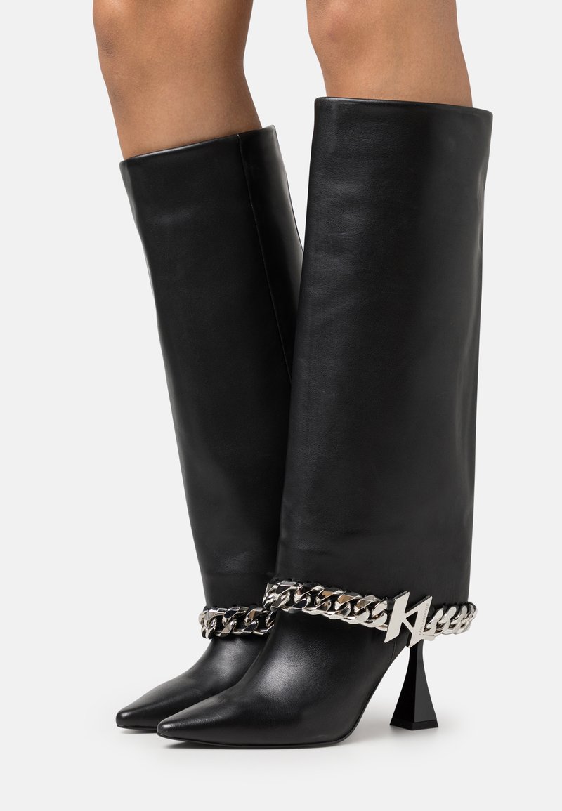 KARL LAGERFELD DEBUT FOLDOVER - High Heel Stiefel - black/schwarz ...