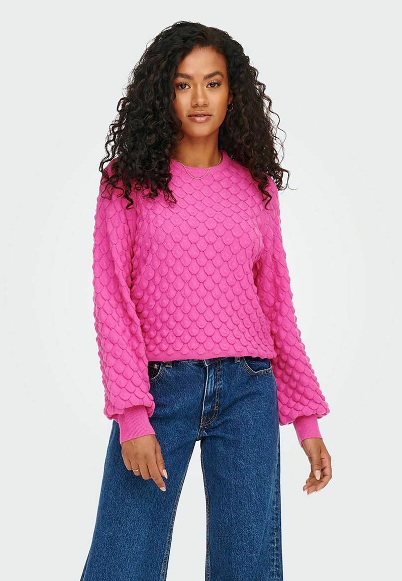ONLY STRUKTUR - Strickpullover - strawberry moon/pink - Zalando