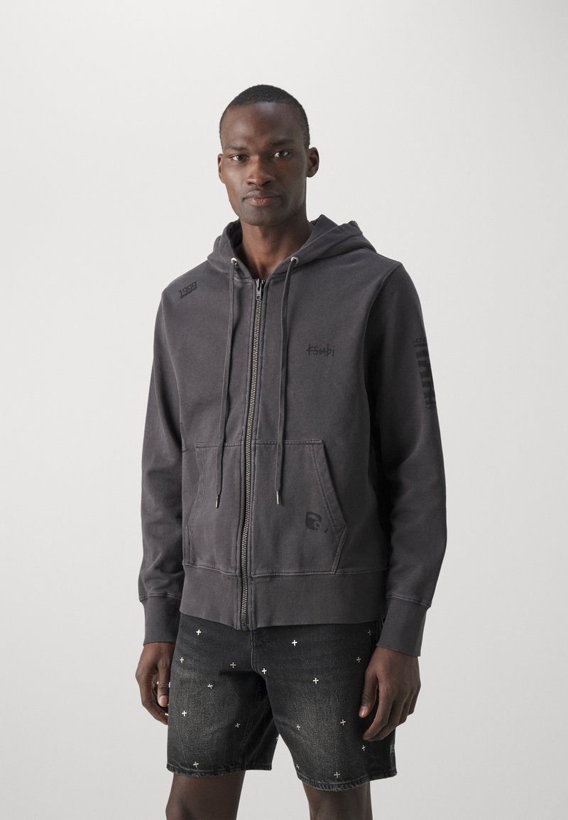 Ksubi ZINE KASH ZIP THRU HOODIE - Sweater met rits - black/zwart ...