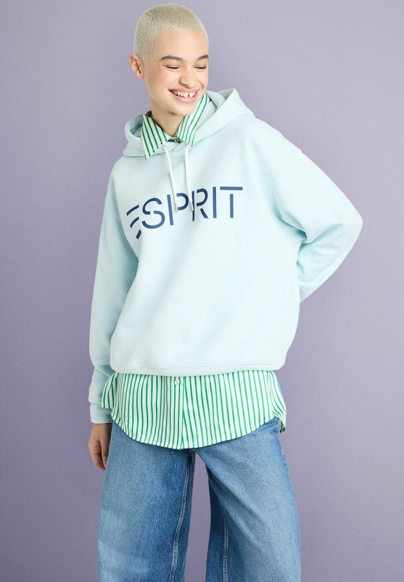 Esprit LOGO - Mikina s kapucí - pastel blue/světle modrá - Zalando.cz