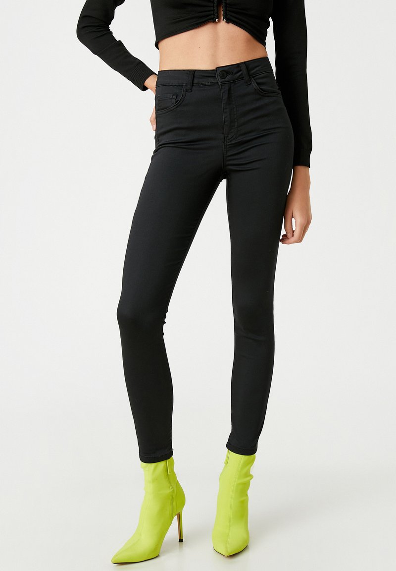 Koton High Waist Jeans Skinny Fit Black Svart